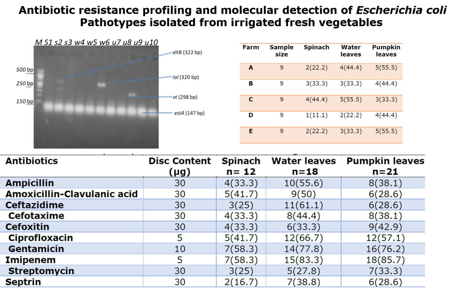 Antibiotic resistance profiling and molecular detection of Escherichia coli Pathotypes isolated ...